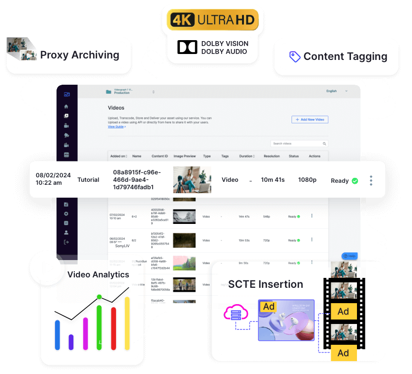 Videograph - Video APIs for Live and On-demand video streaming